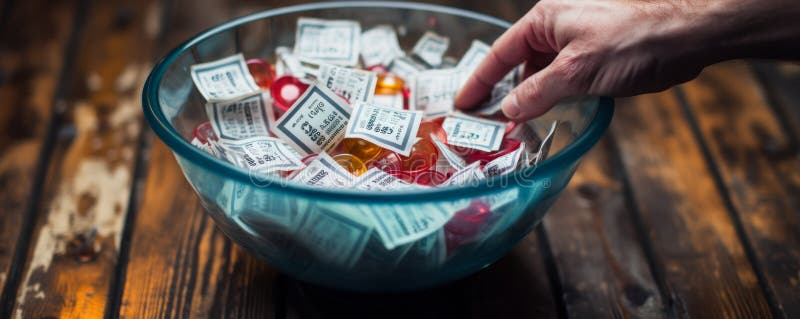 Finding the Lucky Winner Hand Selecting a Raffle Ticket Stock ...