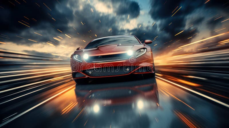 Full Throttle Ahead Abstract Speedometer Racing Car in a Fast-paced ...