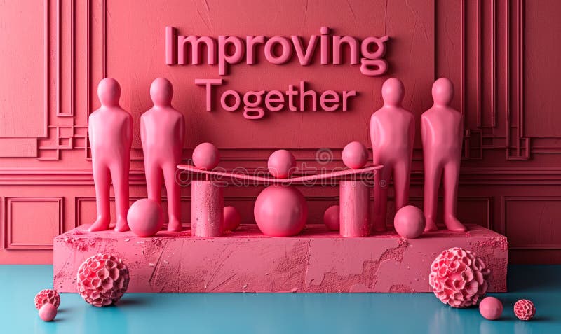 Improving Together Concept with 3D Human Figures Supporting a Seesaw ...