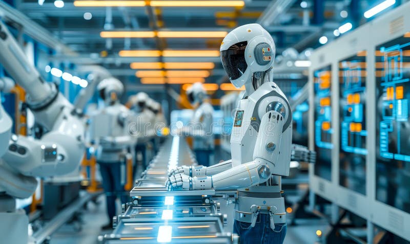 Intelligent Robotic Assembly Line AI Vision Monitors Advanced ...