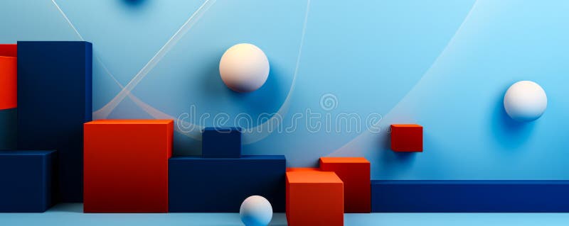 Modern Minimalism Abstract 3D Render with Simple Geometric Forms Stock ...