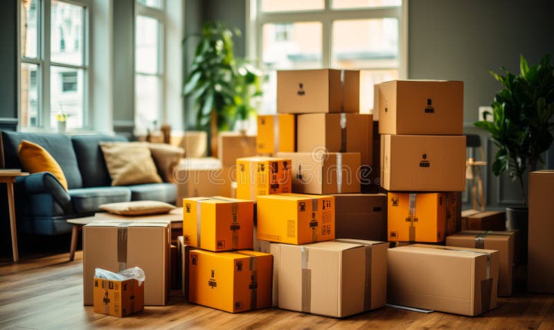The Moving Kit Cardboard Boxes and Cleaning Items for Your New Home ...
