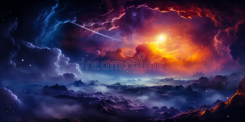 Nebulous Glow a Luminous Deep Space Background with Distant Stars Stock ... Nebulous Glow a Luminous Deep Space Background with Distant Stars Stock ...