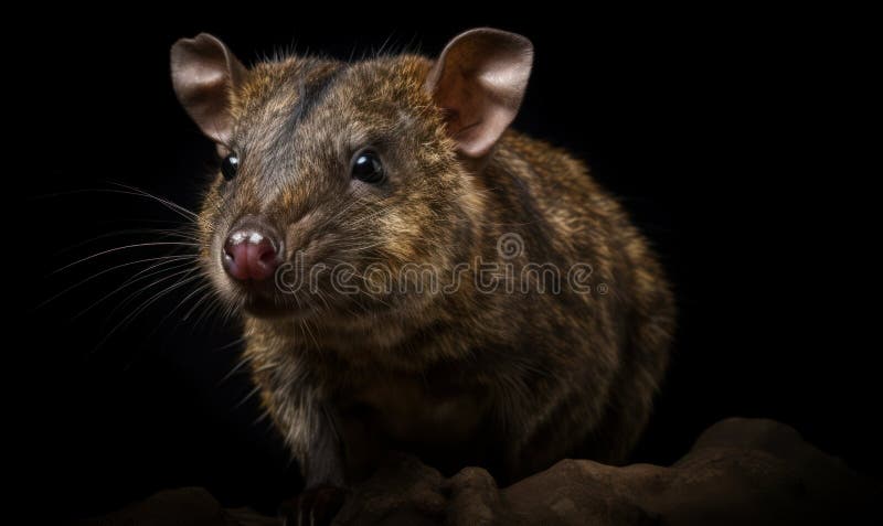 Photo of Dasyurid Marsupial on Black Background. Generative AI Stock ...