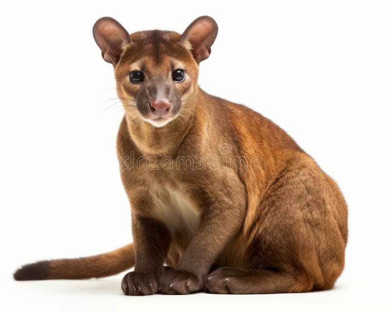 Photo of Fossa Cryptoprocta Ferox Isolated on White Background ...