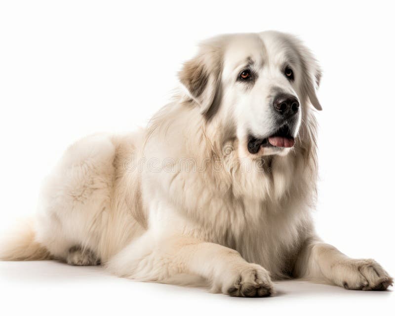 Photo of Great Pyrenees Visible in Full Figure Isolated on White ...