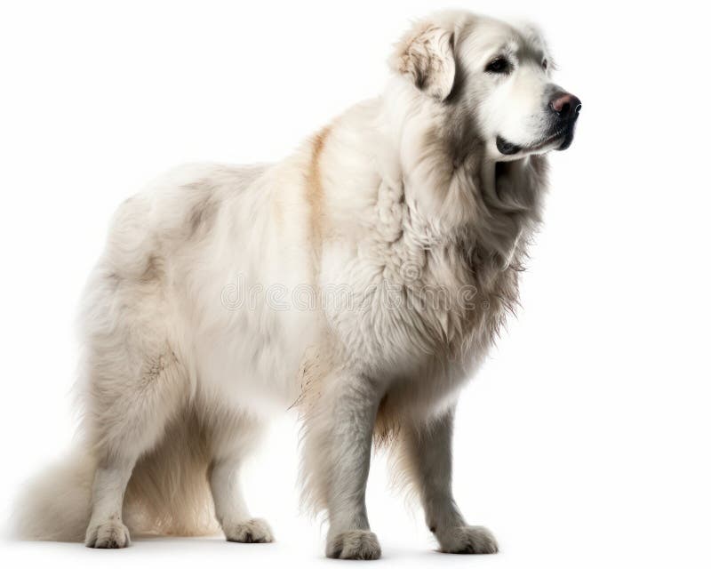 Photo of Great Pyrenees Visible in Full Figure Isolated on White ...