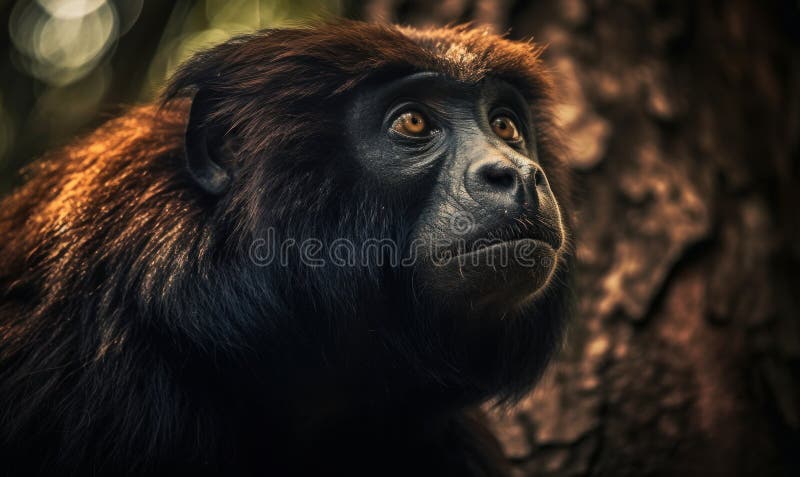 Photo of Howler Monkey Poised Atop a Towering Tree in a Dense ...
