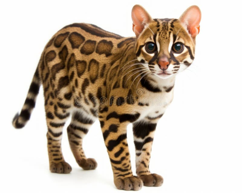 Ocelot Isolated, Vector Illustration of Wild Cat, Exotic Animal. Stock ...