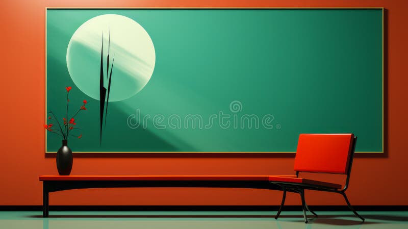 Pure and Flat a Minimalist Red and Green Background Composition Stock ...