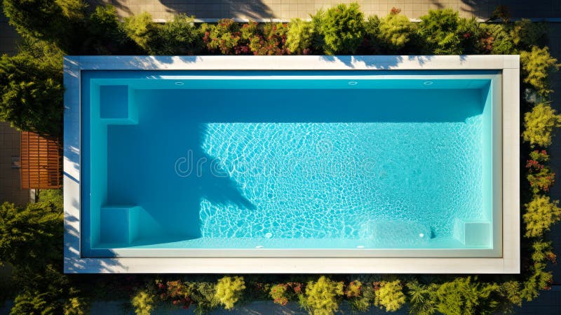 Refreshing Escape Top View of Beautiful Rectangular Swimming Pool Stock ...