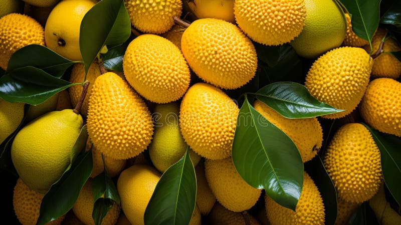 Ripe Jackfruit Texture Top-View Tropical Fruit Extravaganza Stock ...