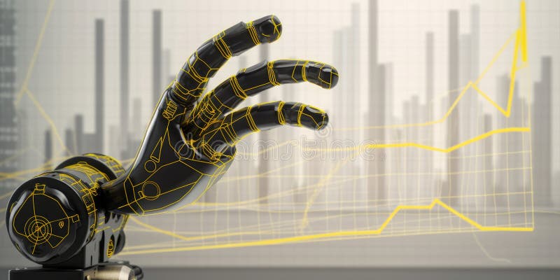 Technical Drawing of Autonomic Robotic Hand on the Left Side and Yellow ...