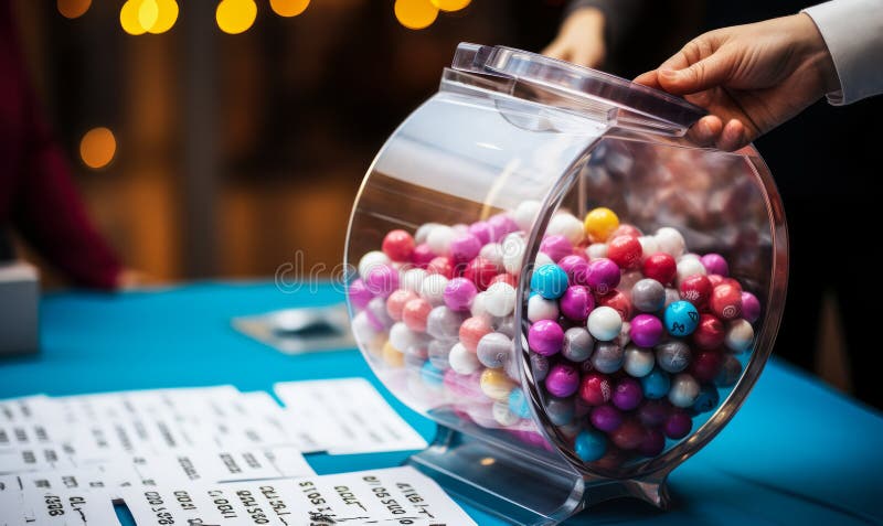 The Thrill of the Draw Raffle Drum Bingo Balls and Winning Tickets in ...