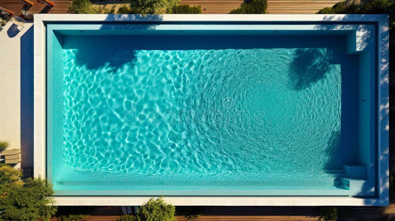 Top View of Beautiful Idyllic Rectangular Swimming Pool Stock ...