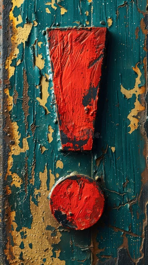 Vibrant Red Exclamation Point Sign on Textured Background Symbolizing ...