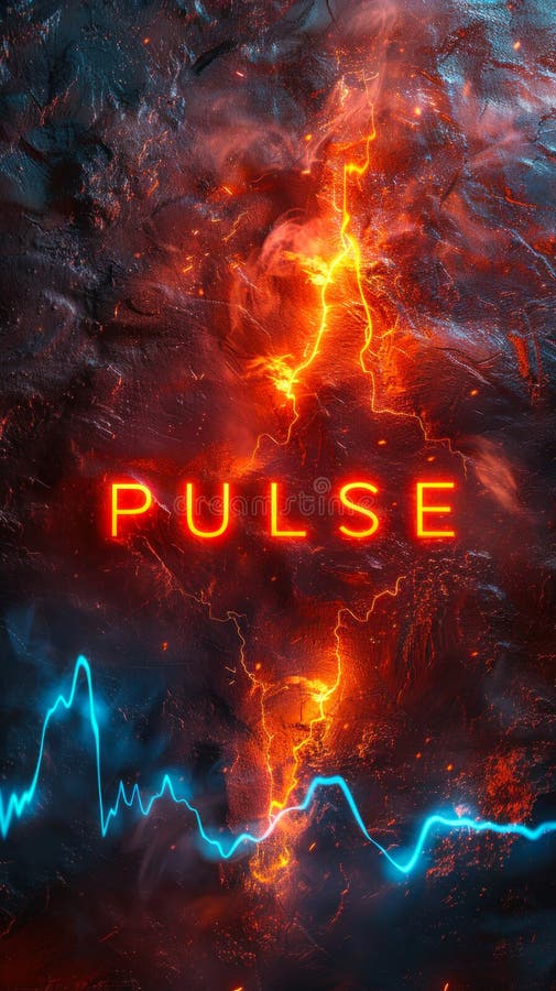 The Word PULSE Glowing in Fiery Red on a Dark, Textured Surface with ...