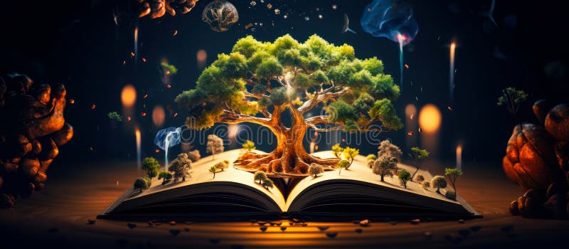 World Philosophy Day a Tree of Knowledge Planted on an Opened Book ...