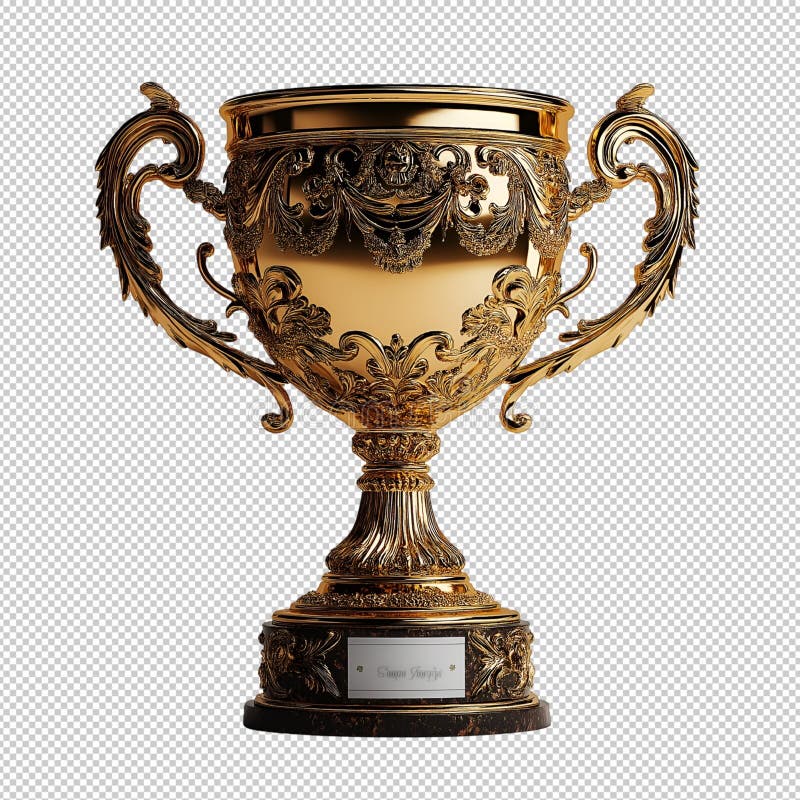 Ornate Golden Trophy on Transparent Background Png Stock Photo ...