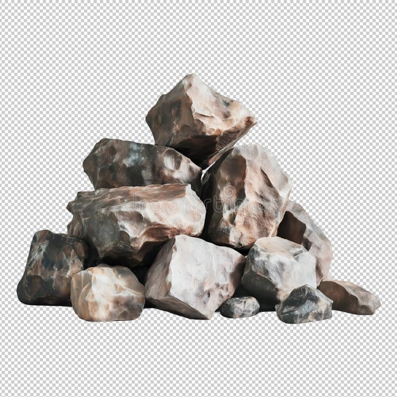 Pile of Rocks Isolated on Transparent Background Png Stock Image ...