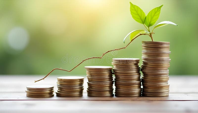 Nurturing Prosperity: from Coins To Growth Stock Illustration ...