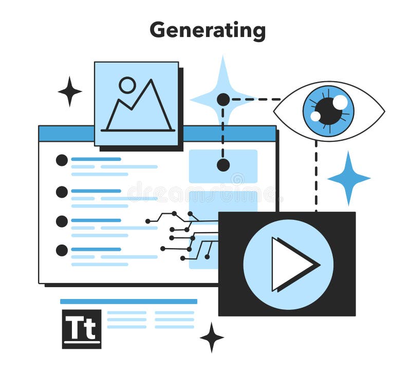 Generating Artificial Neural Network Application Stock Vector