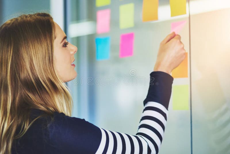 Generating Ideas without a Filter. a Young Woman Having a Brainstorming ...