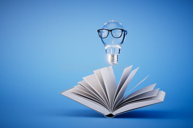 Generating Ideas after Reading the Book. a Book and a Light Bulb with ...