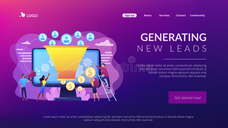 Generating New Leads Concept Landing Page Stock Vector - Illustration ...