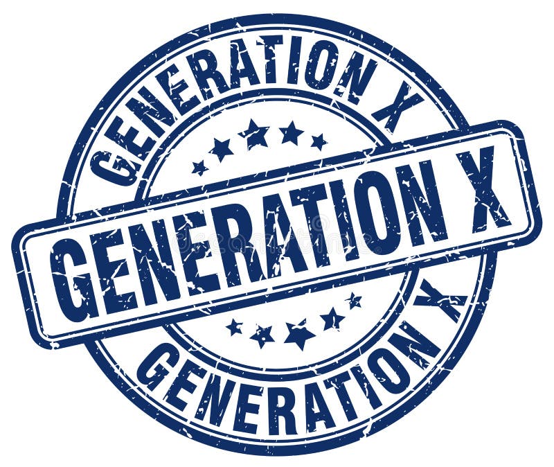 Generation x blue stamp stock vector. Illustration of brown - 119490845