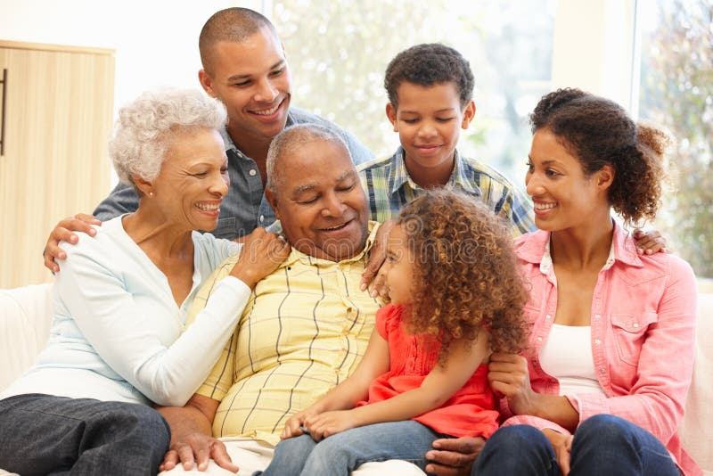 3 Generation Family at Home Stock Image - Image of granddaughter ...