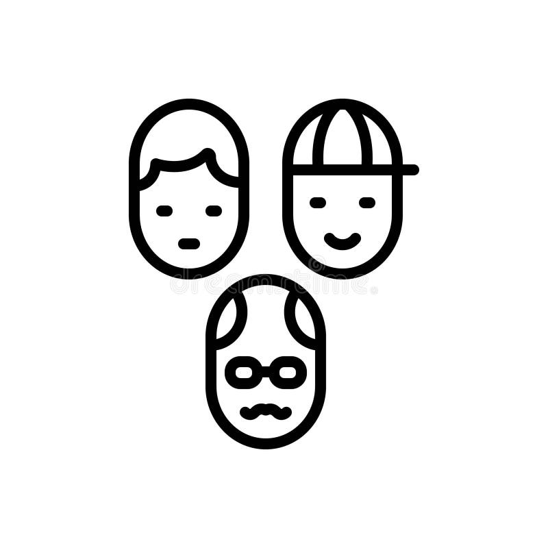 Black Line Icon for Generation, Age and Cycle Stock Illustration ...