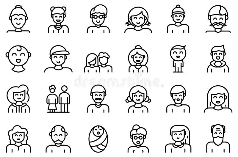 Generation Z Icons Set stock vector. Illustration of generation - 230642940