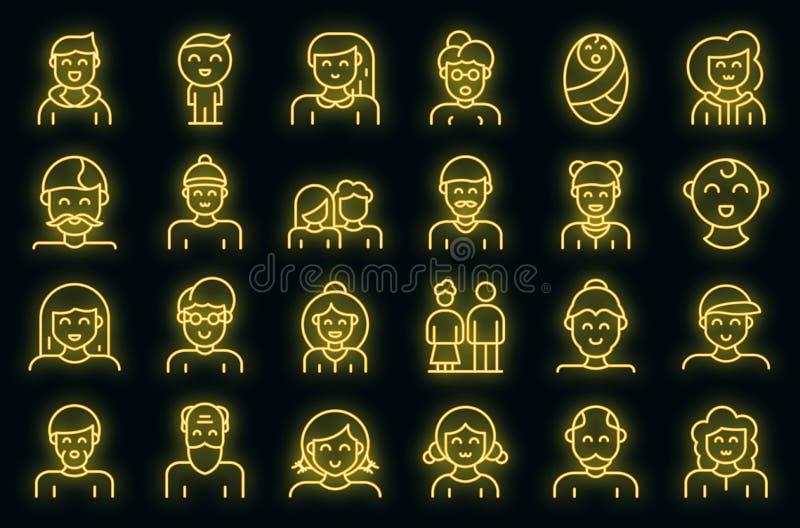 Generation Z Icons Set stock vector. Illustration of generation - 230642940