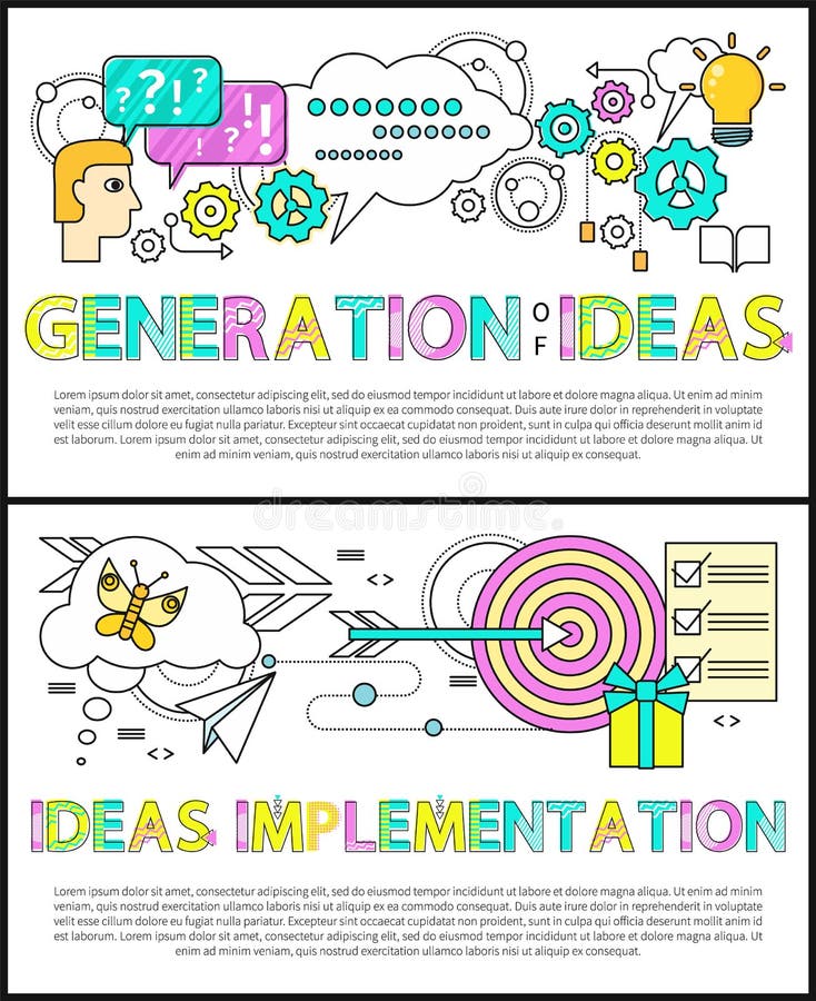Generation of Ideas Poster Vector Illustration Stock Vector ...