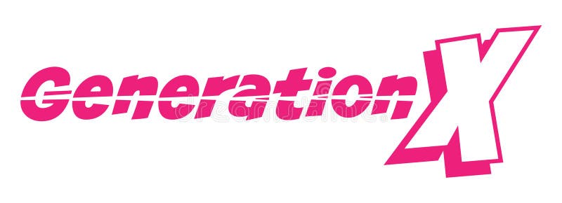 Generation X Logo with Bold Pink Design and Retro Typography Style ...