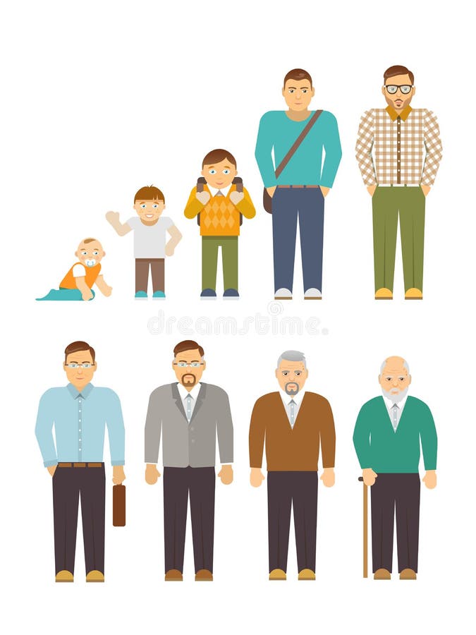Generation Men Flat stock vector. Illustration of avatar - 49736509