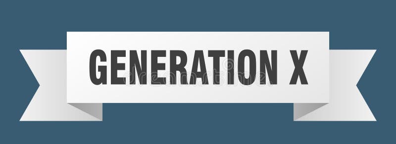 Generation x ribbon. stock vector. Illustration of vignette - 153901052