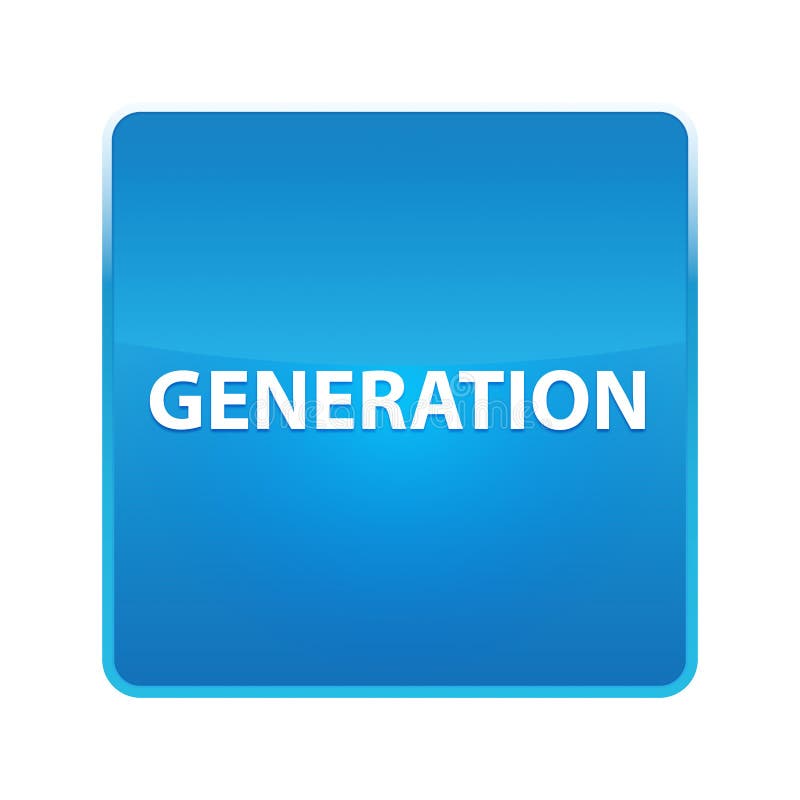 Generation Shiny Blue Square Button Stock Illustration - Illustration ...