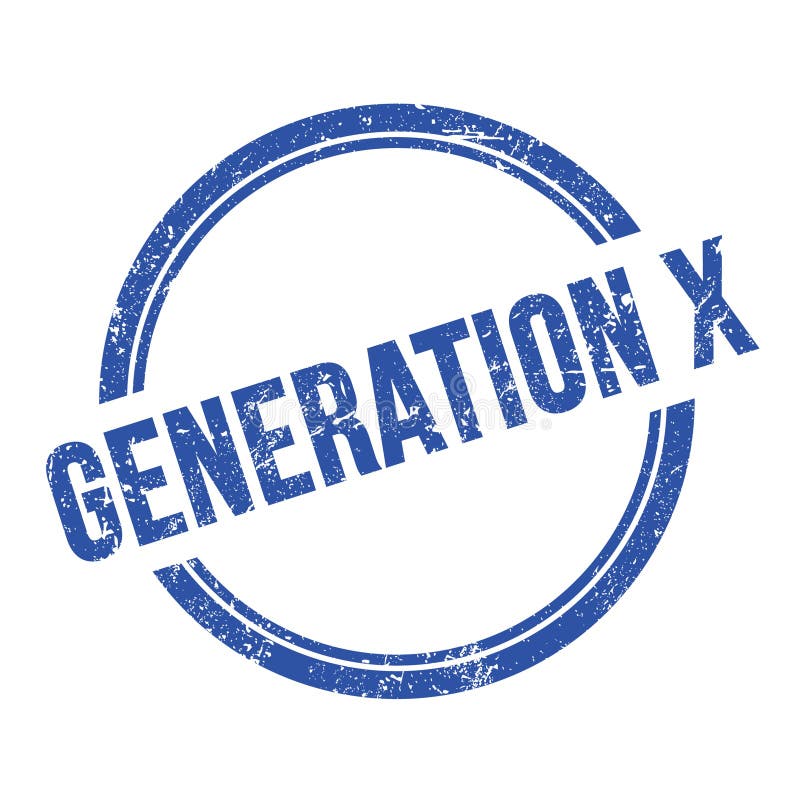 GENERATION X Text Written on Blue Grungy Round Stamp Stock Illustration ...