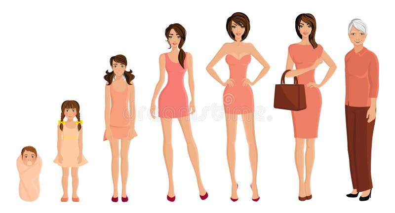 Woman Stages of Development Stock Vector - Illustration of development ...
