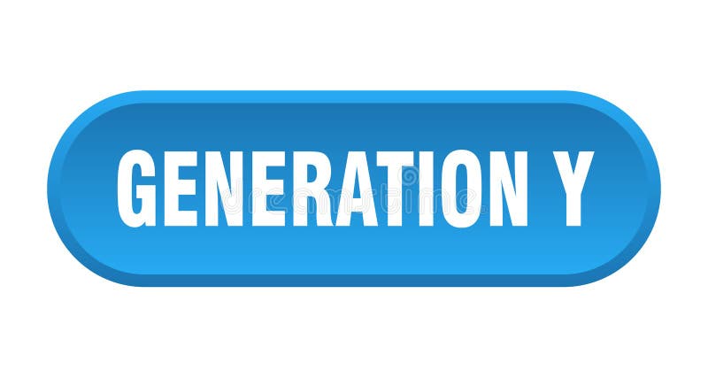 Generation y button stock vector. Illustration of blue - 196837729