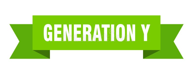 Generation y ribbon. stock vector. Illustration of white - 191260994