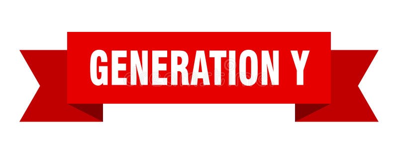 Generation y ribbon. stock vector. Illustration of sign - 191266253
