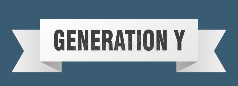 Generation y ribbon. stock vector. Illustration of seal - 191268690