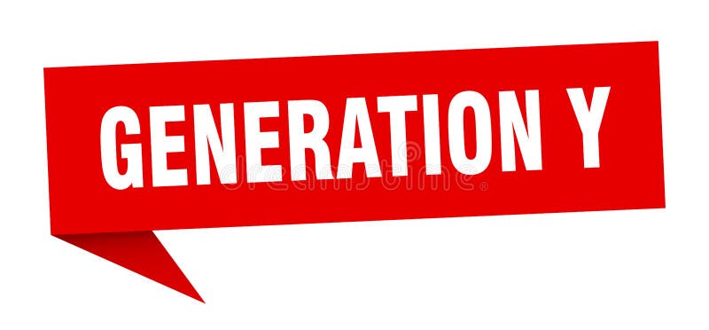 Generation Y Speech Bubble. Generation Y Ribbon Sign Stock Vector ...