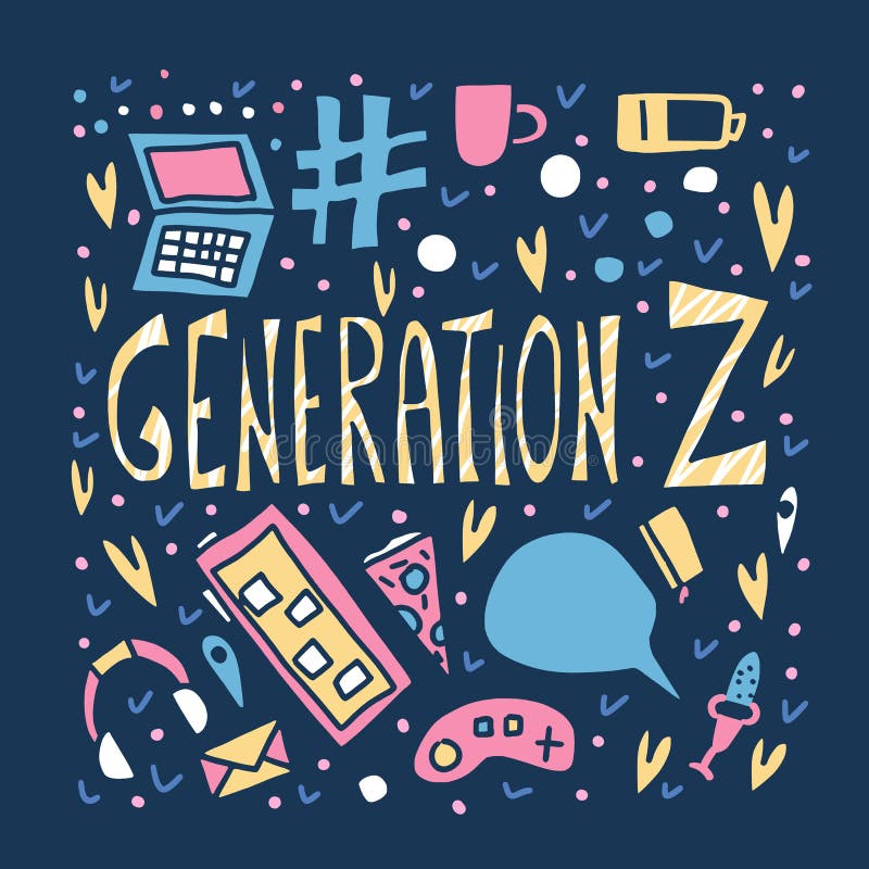 Generation Z Poster. Vector Concept Illustration. Stock Vector ...