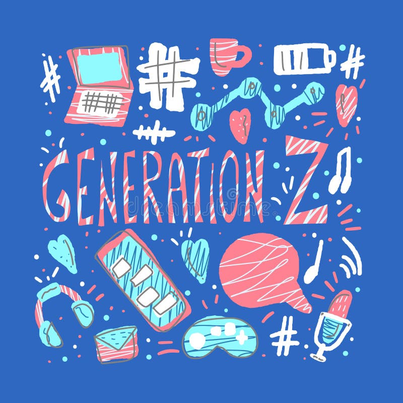 Generation Z Poster. Vector Concept Text and Decor Stock Vector ...
