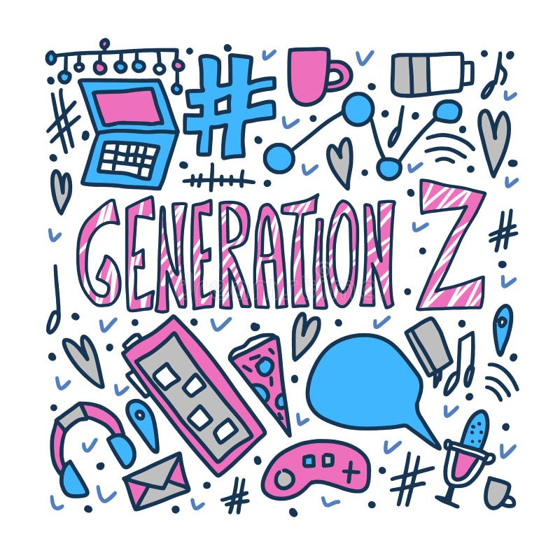 Generation Z Poster. Vector Concept Text and Decor Stock Vector ...