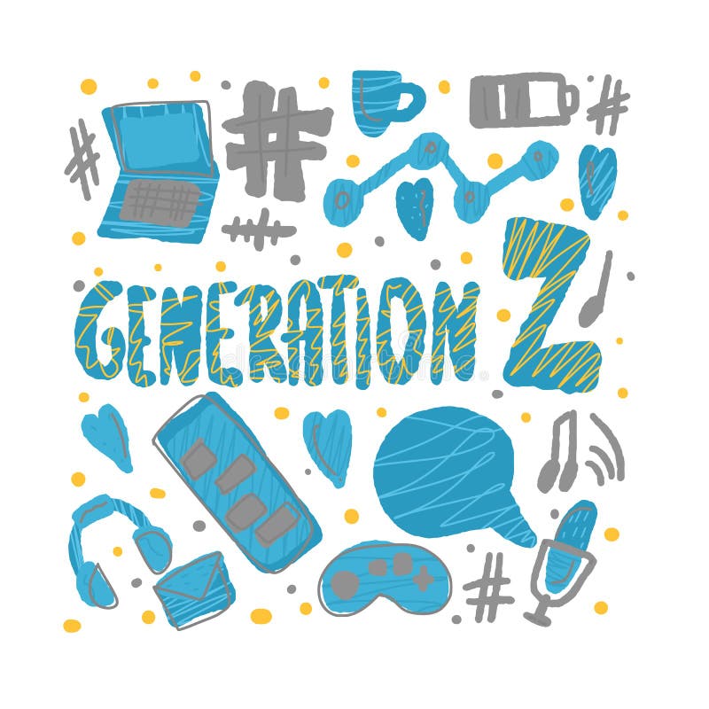 Generation Z Poster. Vector Concept Text and Decor Stock Vector ...